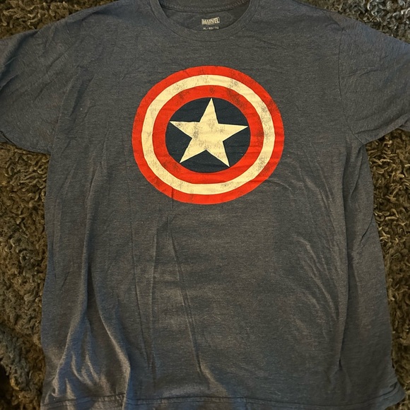 Marvel | Shirts | Marvel Blue And Red Captain America Shield Tee | Poshmark